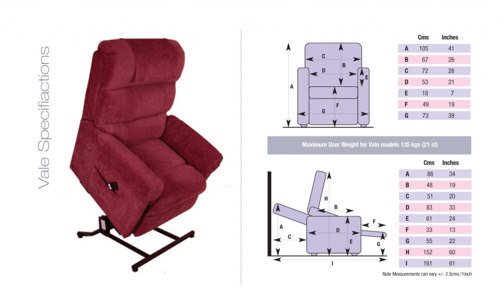 Vale Rise and Recliner Chair - Beige - Invamed