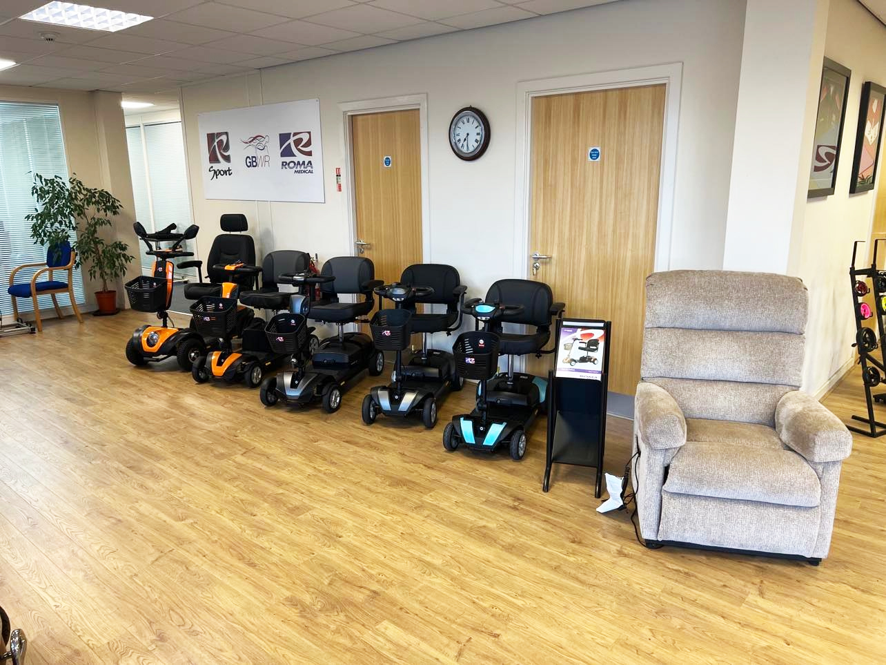 mobility scooters bridgend - customer showroom